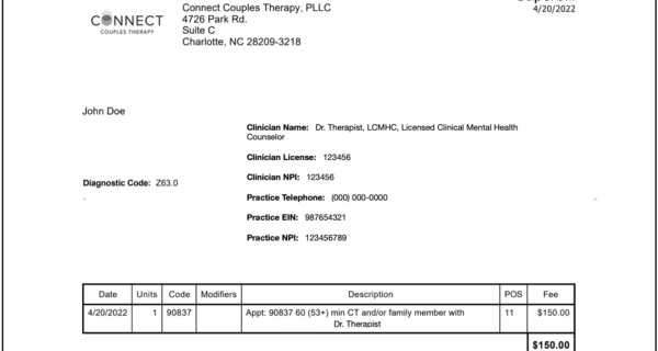 What Is A Superbill For Therapy Connect Couples Therapy Marriage 